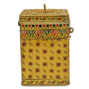 Hand Painted Kitchen Steel Metal Canisters - Indian Mughal Art ...