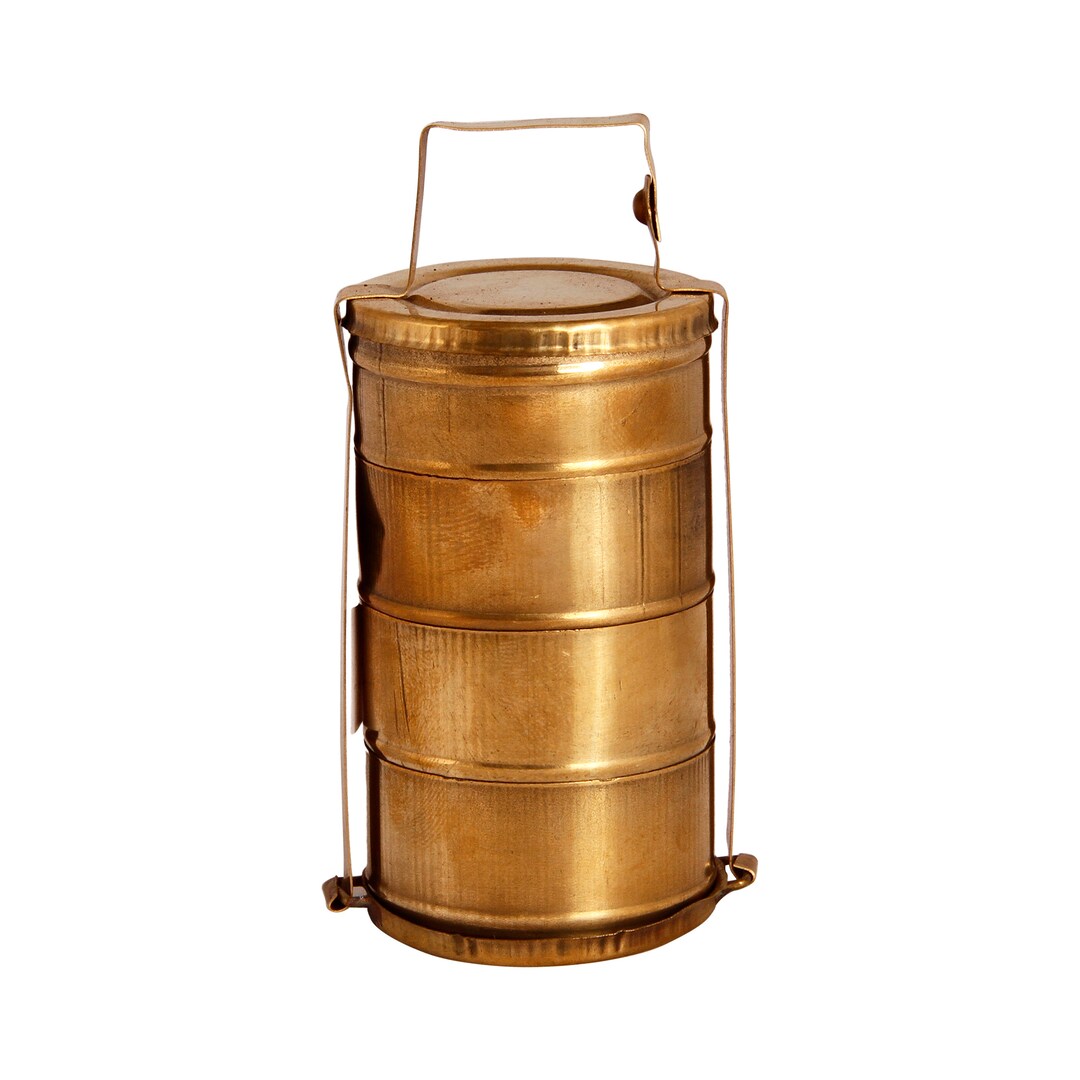 Miniature 3 Tier Brass Lunch Box : Mini Lunch Box, Doll House ...