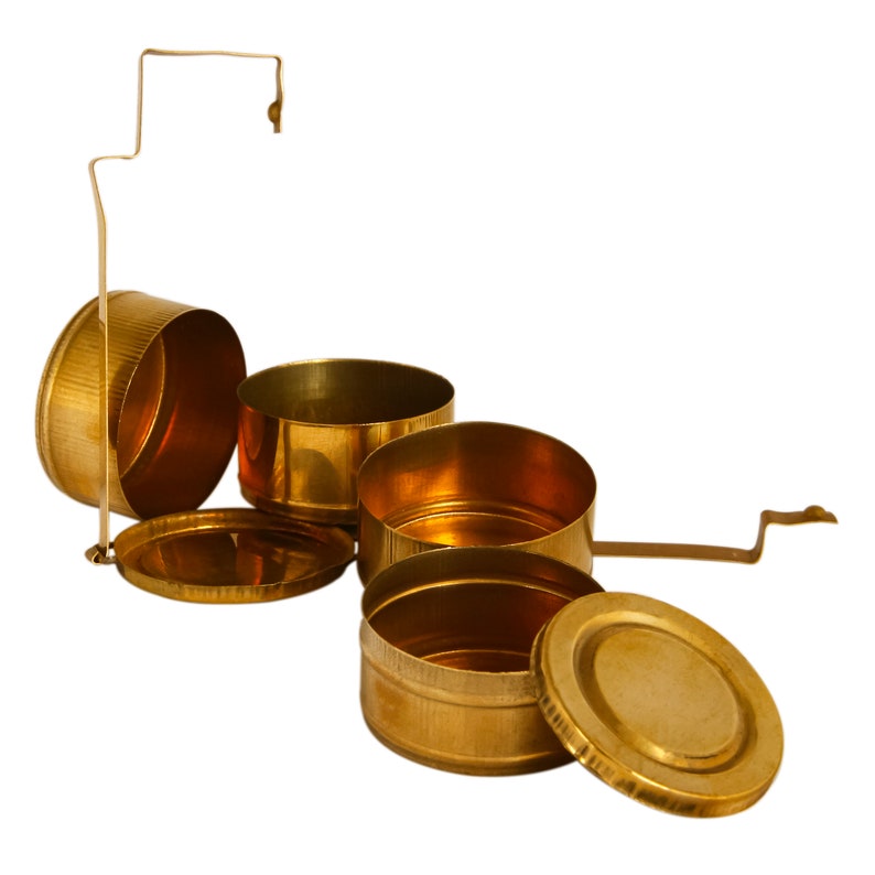 Miniature 3 Tier Brass Lunch Box : Mini Lunch Box Doll House | Etsy