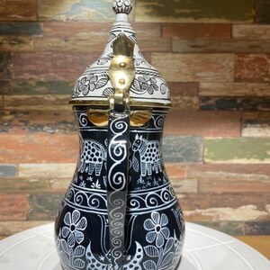 Hand Painted Brass Coffee Pot-tea Kettle Set of 2 - Arabic Dallah, Eid ...