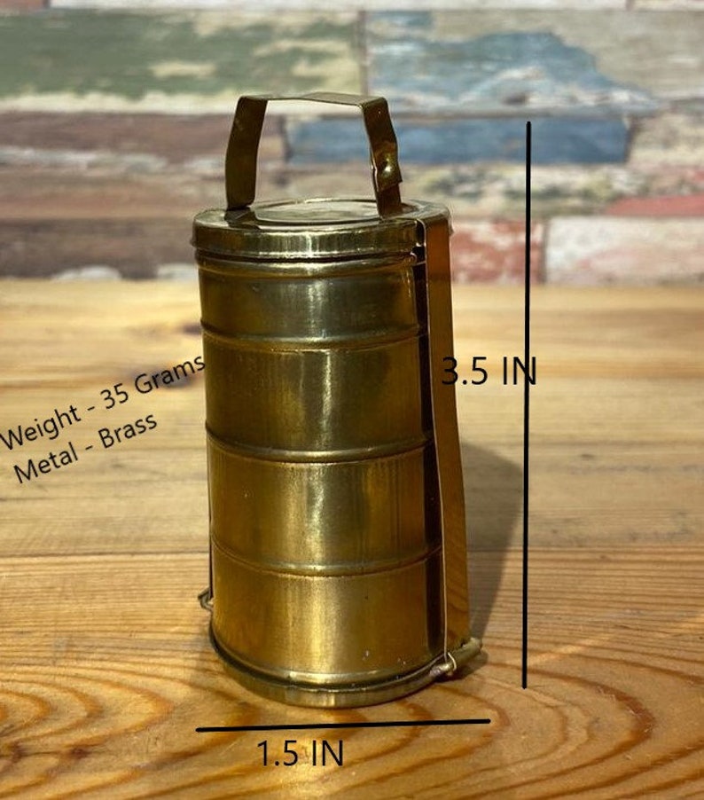 Miniature 3 Tier Brass Lunch Box : Mini Lunch Box Doll House | Etsy