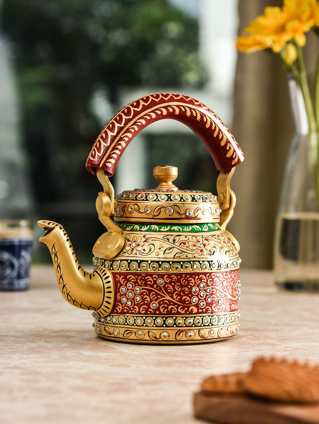 Hand Painted Steel Induction Tea Kettle - Majestic Christmas Gift Tea ...