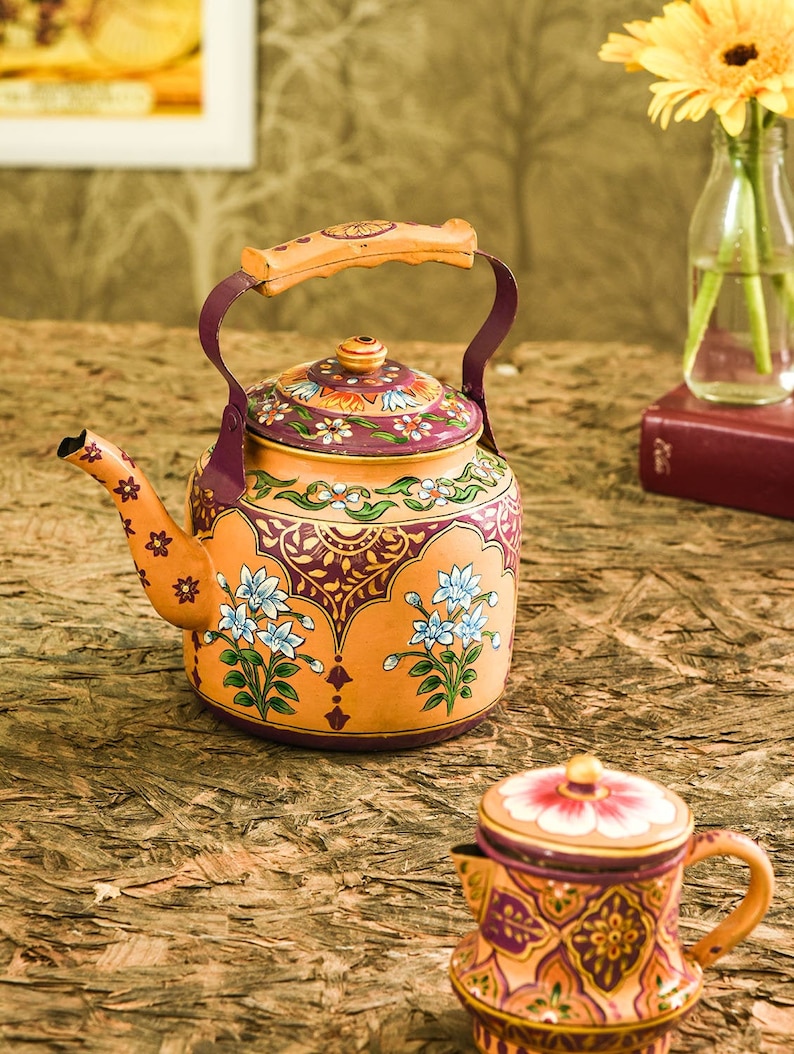 Kaushalam Hand Painted Stainless Steel Induction Tea Pot the - Etsy