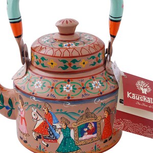 Induction Tea Kettle, Hand Painted Stainless Steel Kettle, Indian ...