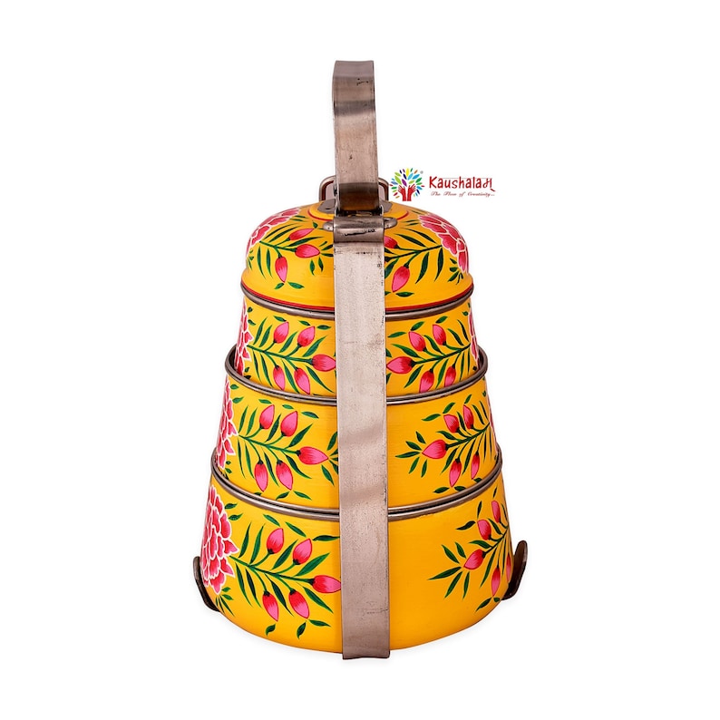 Kaushalam Hand Painted 3 Tier Lunch Box A Dabba or - Etsy