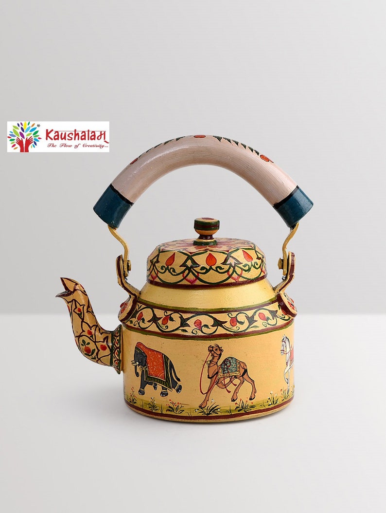 Kaushalam Hand Painted Tea Kettle : Camel Elephant Rajasthan - Etsy