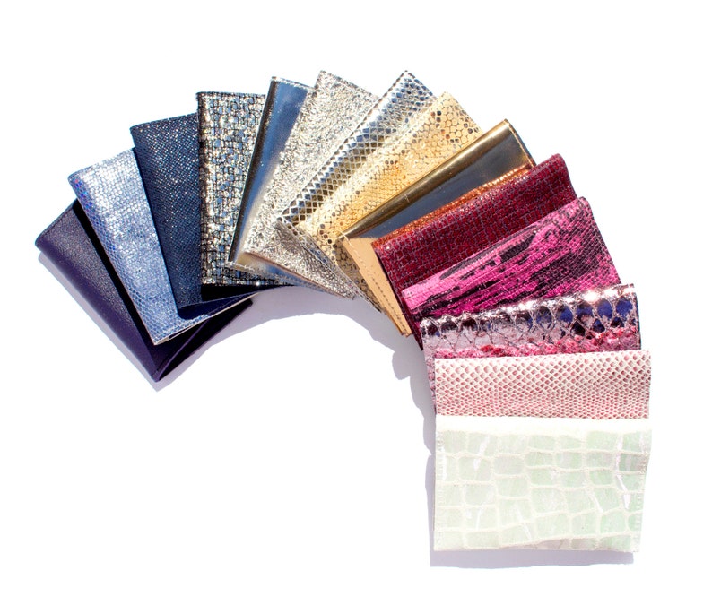 Mini Leather Card Wallet Snake ID Wallet Pink Business Card | Etsy