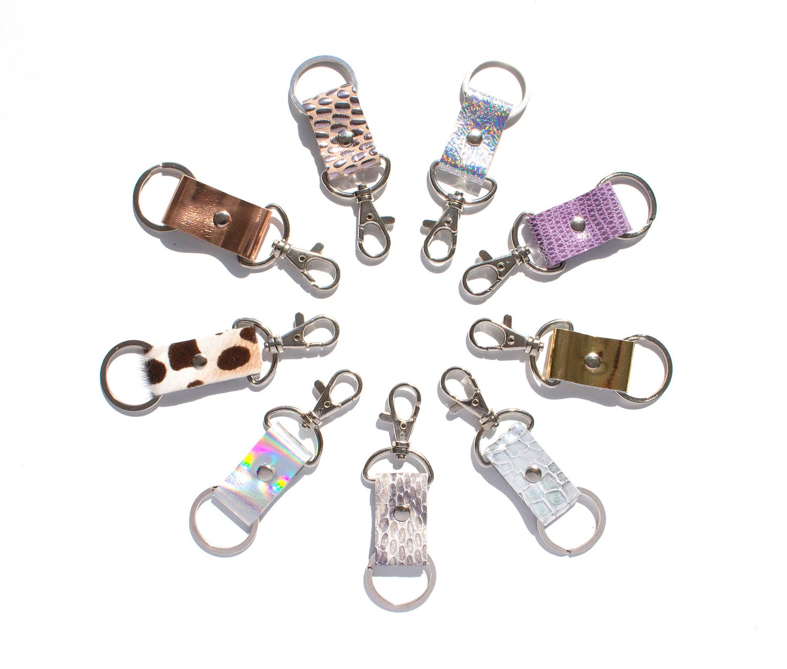 Leather Key Fob Gold Leather Keychain Leopard Key Chain With - Etsy