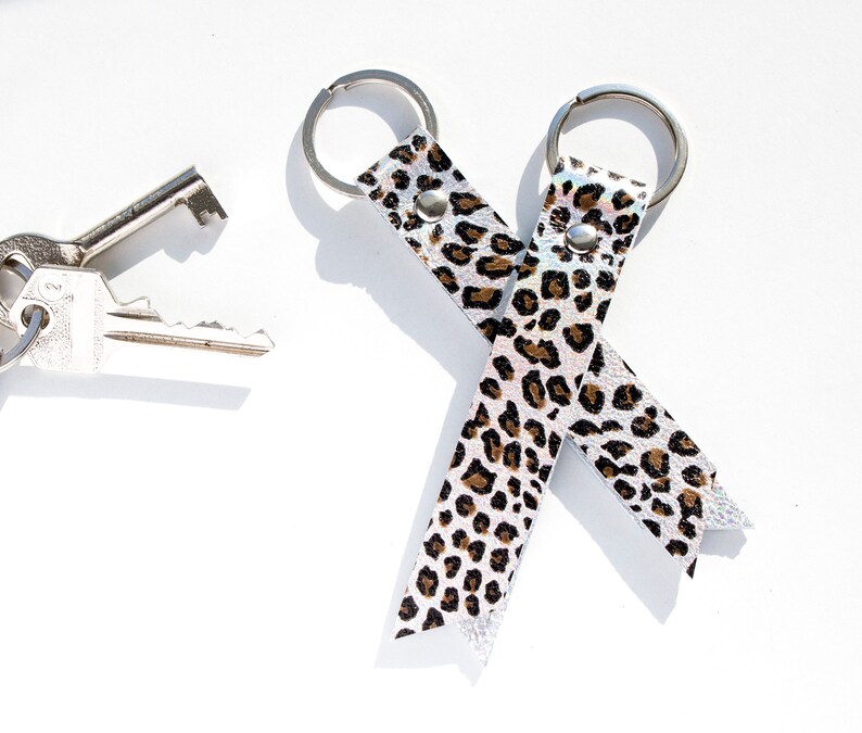 Leopard Leather Keyfob Electric Blue Key Fob Shiny Reptile - Etsy