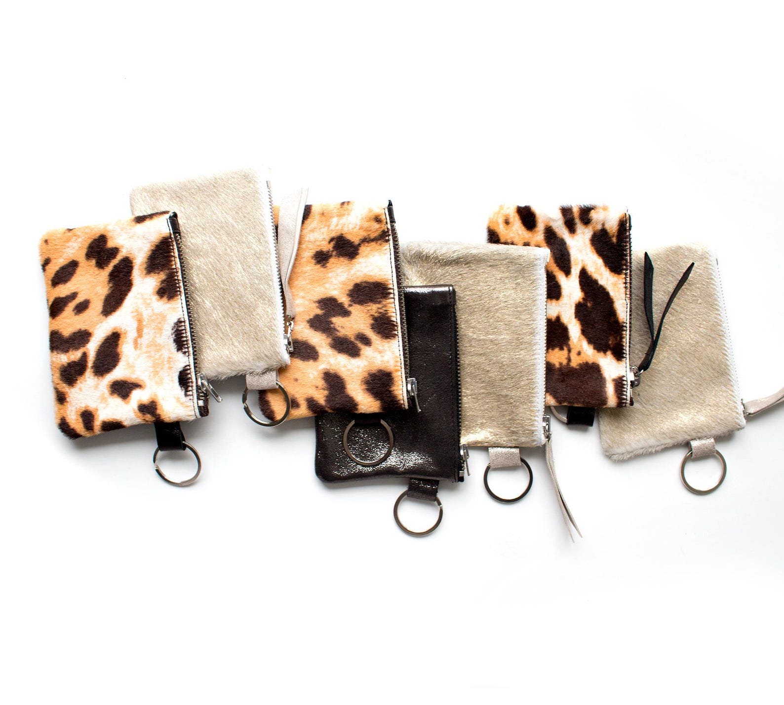 Leopard Keyring Pouch, Tiny Fur Coin Purse, Leopard Coin Purse, Small ...