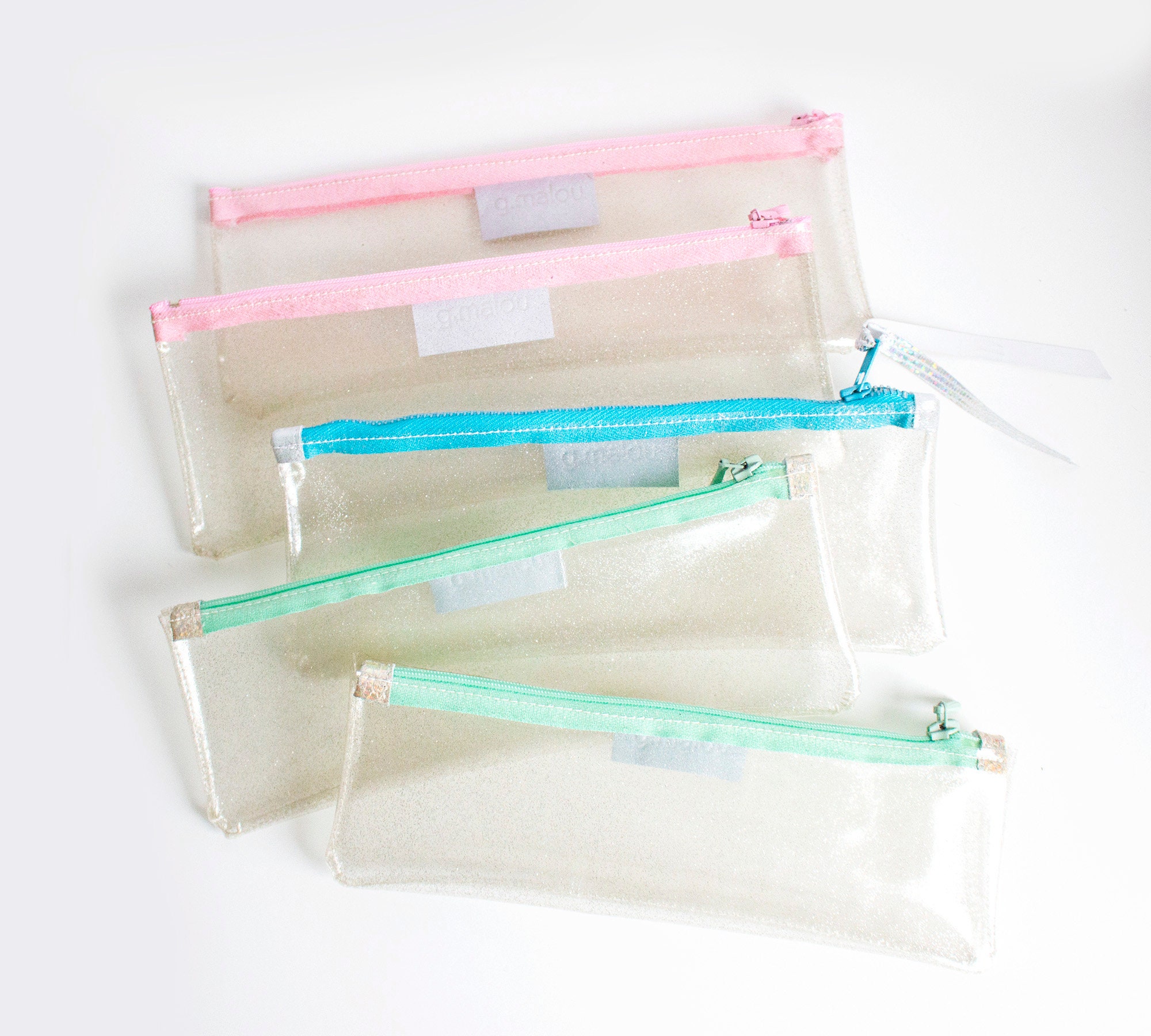 Clear Glitter Pencil Case, Plastic Pen Pouch, See Through Make up Bag ...