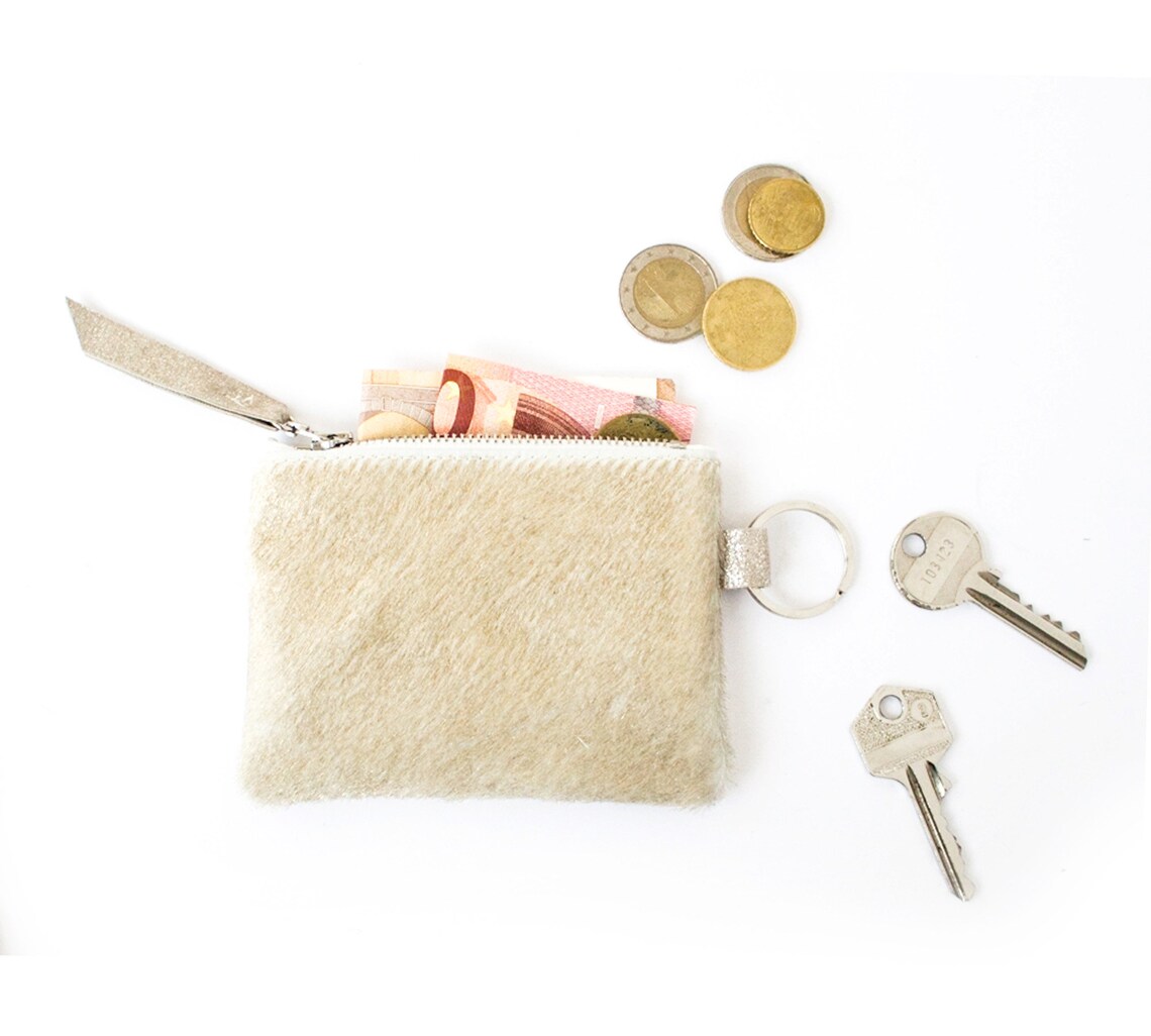 Leopard Keyring Pouch, Tiny Fur Coin Purse, Leopard Coin Purse, Small ...