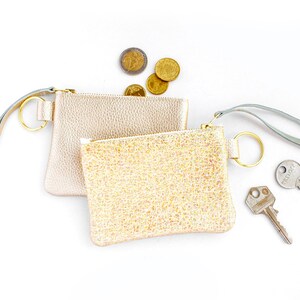 Gold Iridescent Keyring Pouch, Snake Coin Purse, Gold Coin Purse, Small ...