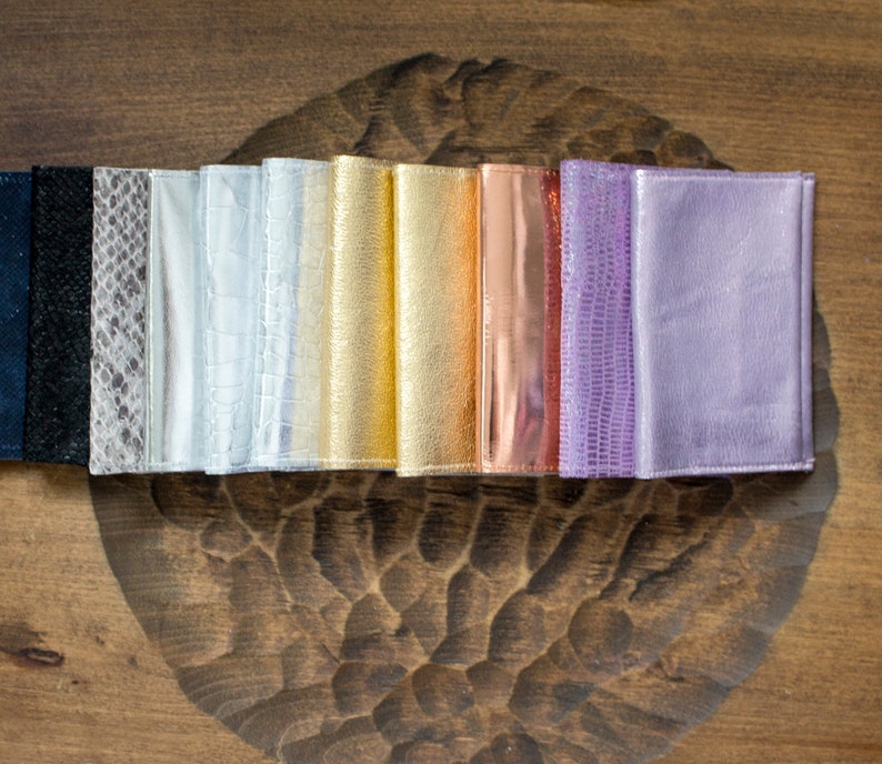 Mini Leather Card Wallet Snake ID Wallet Pink Business Card | Etsy