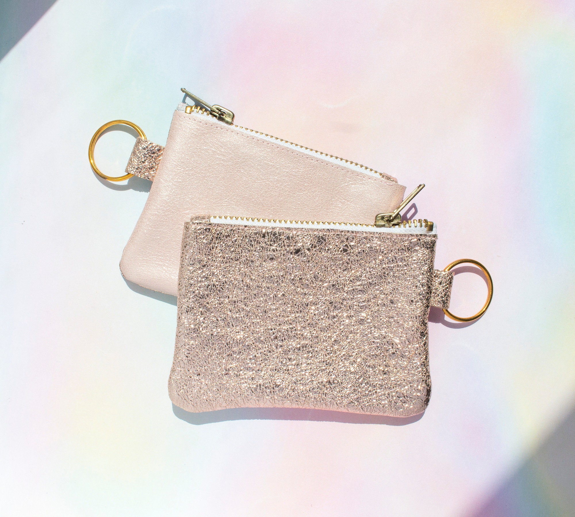 Rosegold Keyring Pouch, Rosegold Pattern Coin Purse, Rose Gold Coin ...
