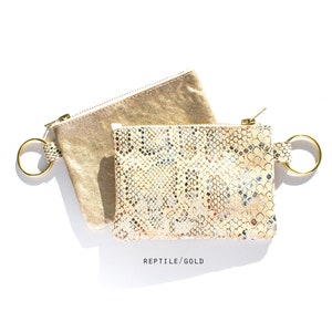 Gold Iridescent Keyring Pouch, Snake Coin Purse, Gold Coin Purse, Small ...