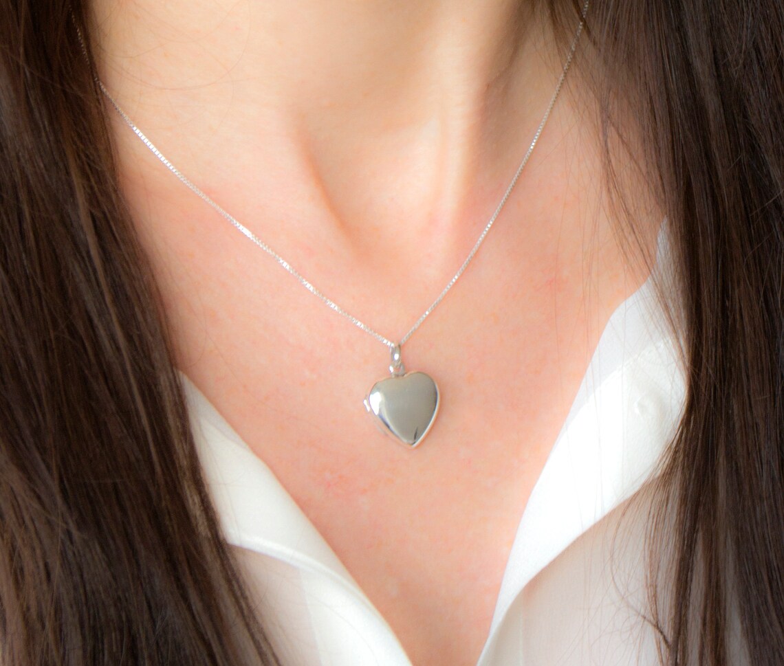 Small Silver Heart Locket Silver Photo Heart Locket Silver - Etsy