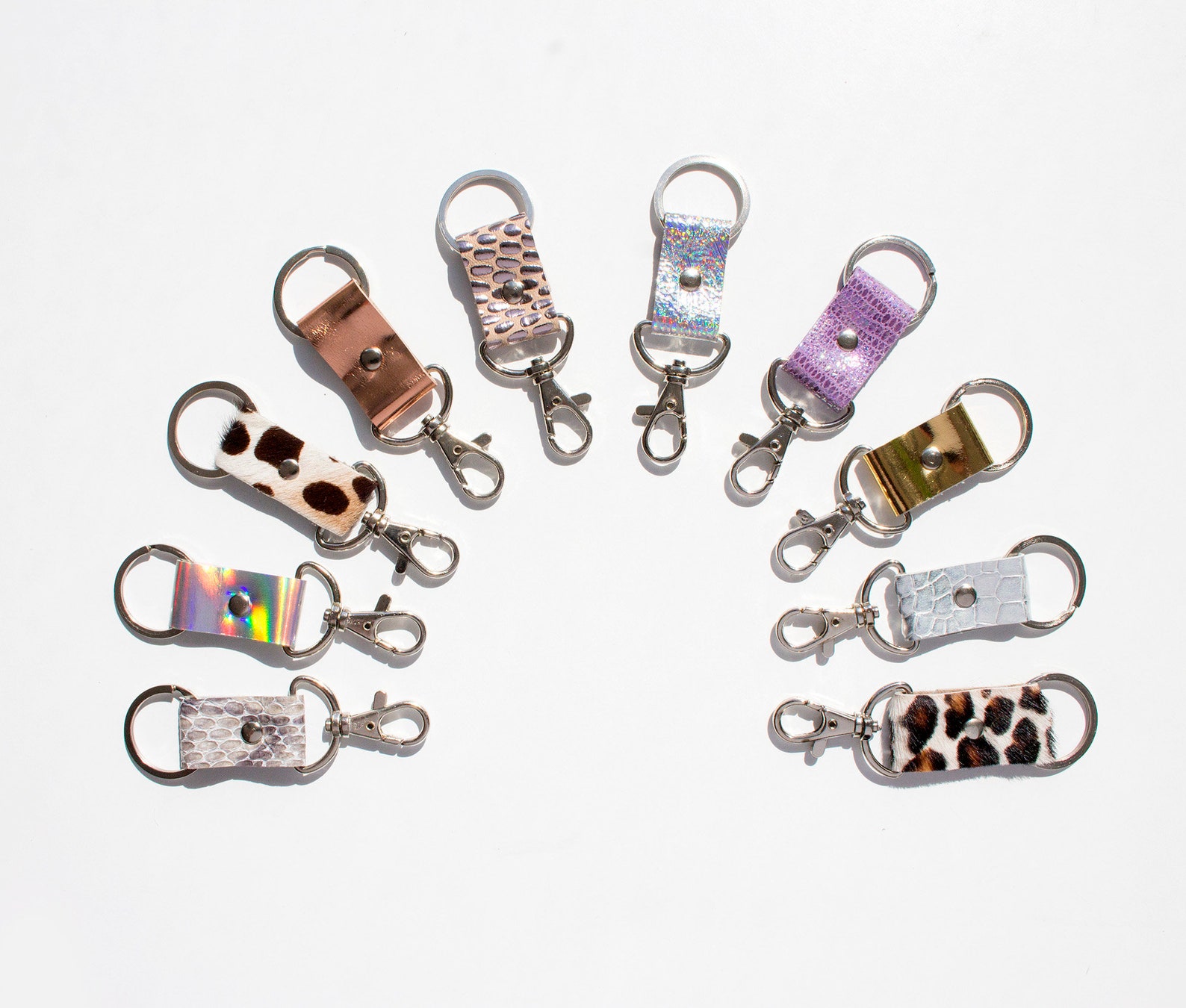 Leather Key Fob Gold Leather Keychain Leopard Key Chain With - Etsy