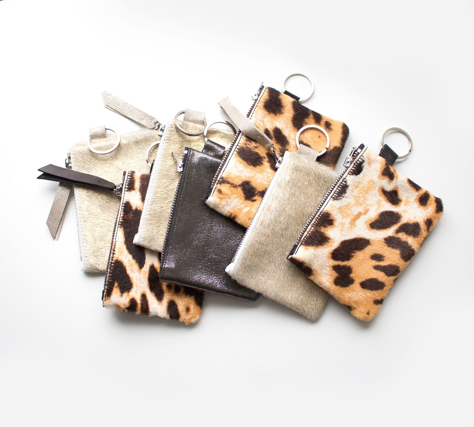 Leopard Keyring Pouch, Tiny Fur Coin Purse, Leopard Coin Purse, Small ...