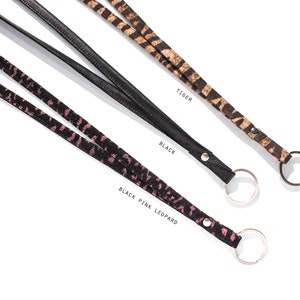 Leather Lanyard for Keys, Leopard Keyring Lanyard, ID Badge Holder ...