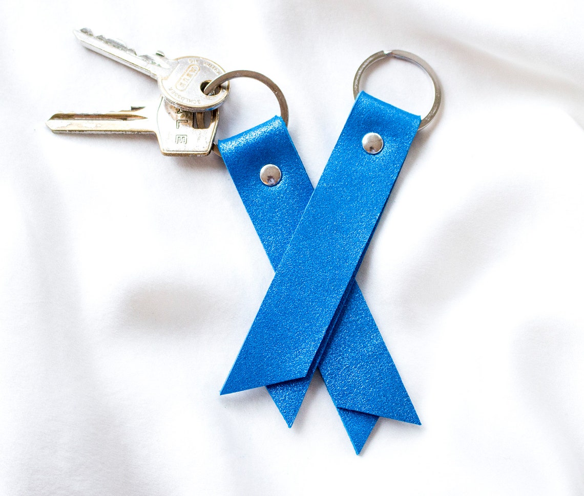 Leopard Leather Keyfob Electric Blue Key Fob Shiny Reptile - Etsy