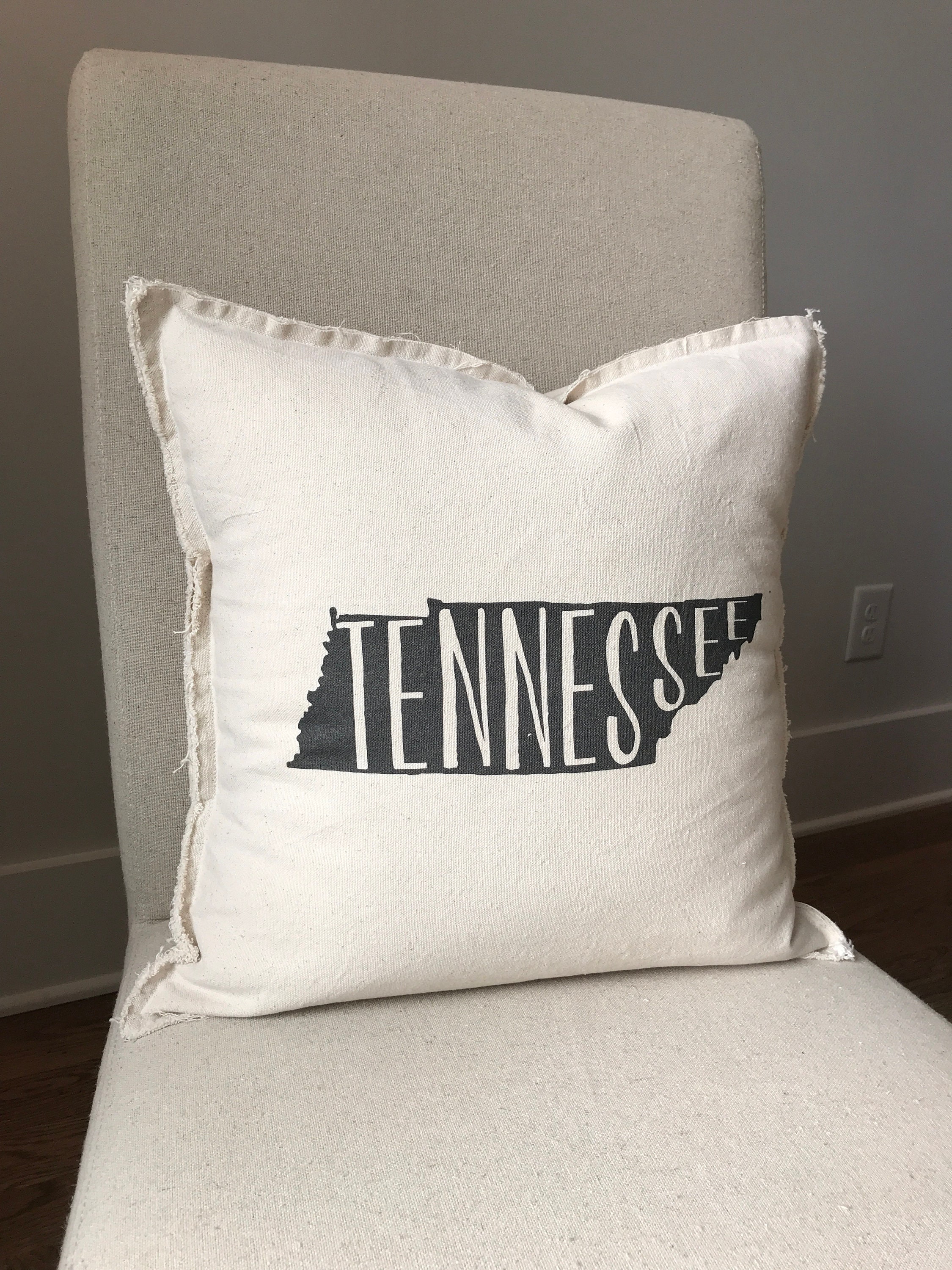 Tennessee Silhouette - State Outline - Natural Canvas Pillow - Etsy