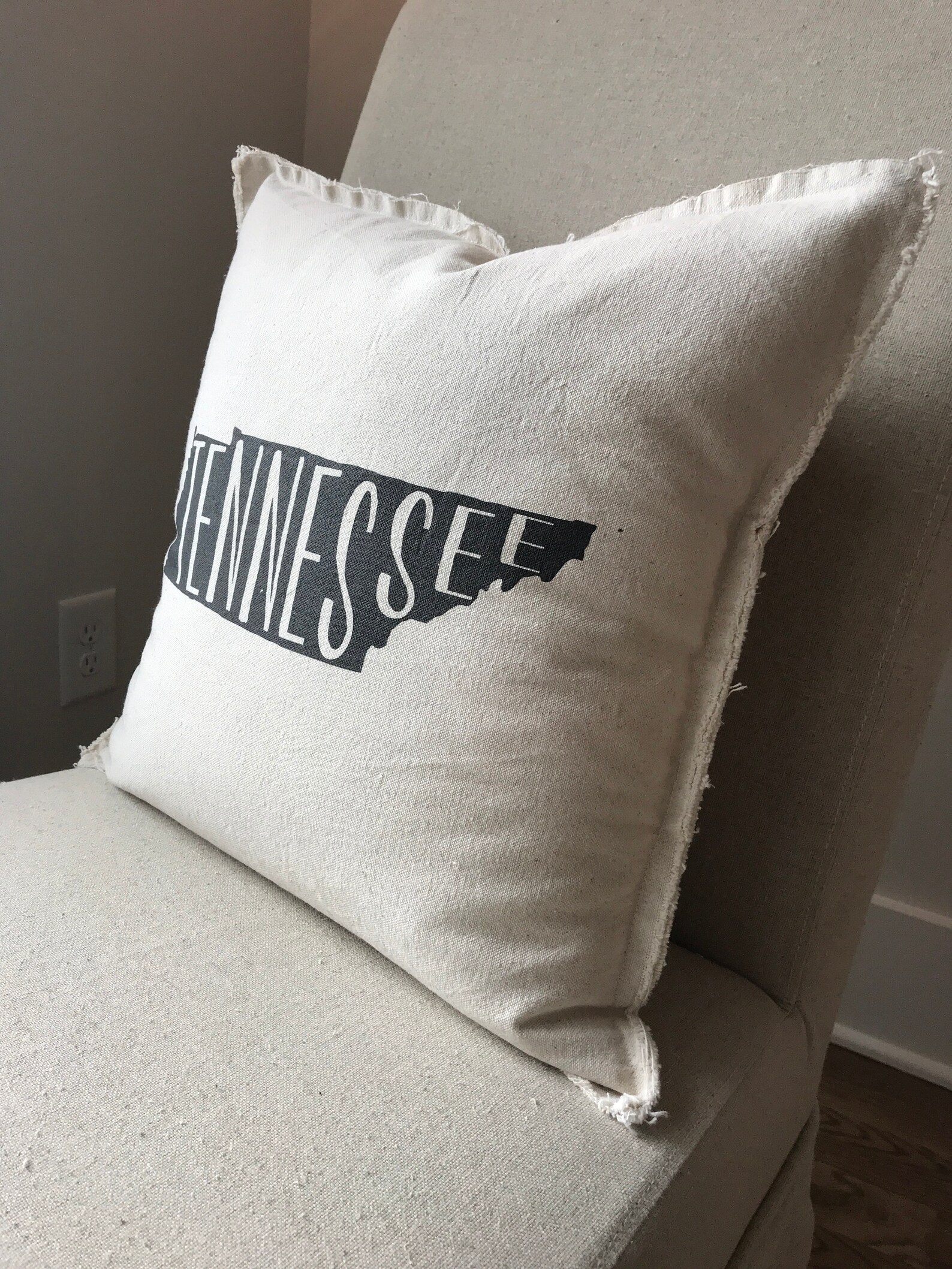 Tennessee Silhouette - State Outline - Natural Canvas Pillow - Etsy