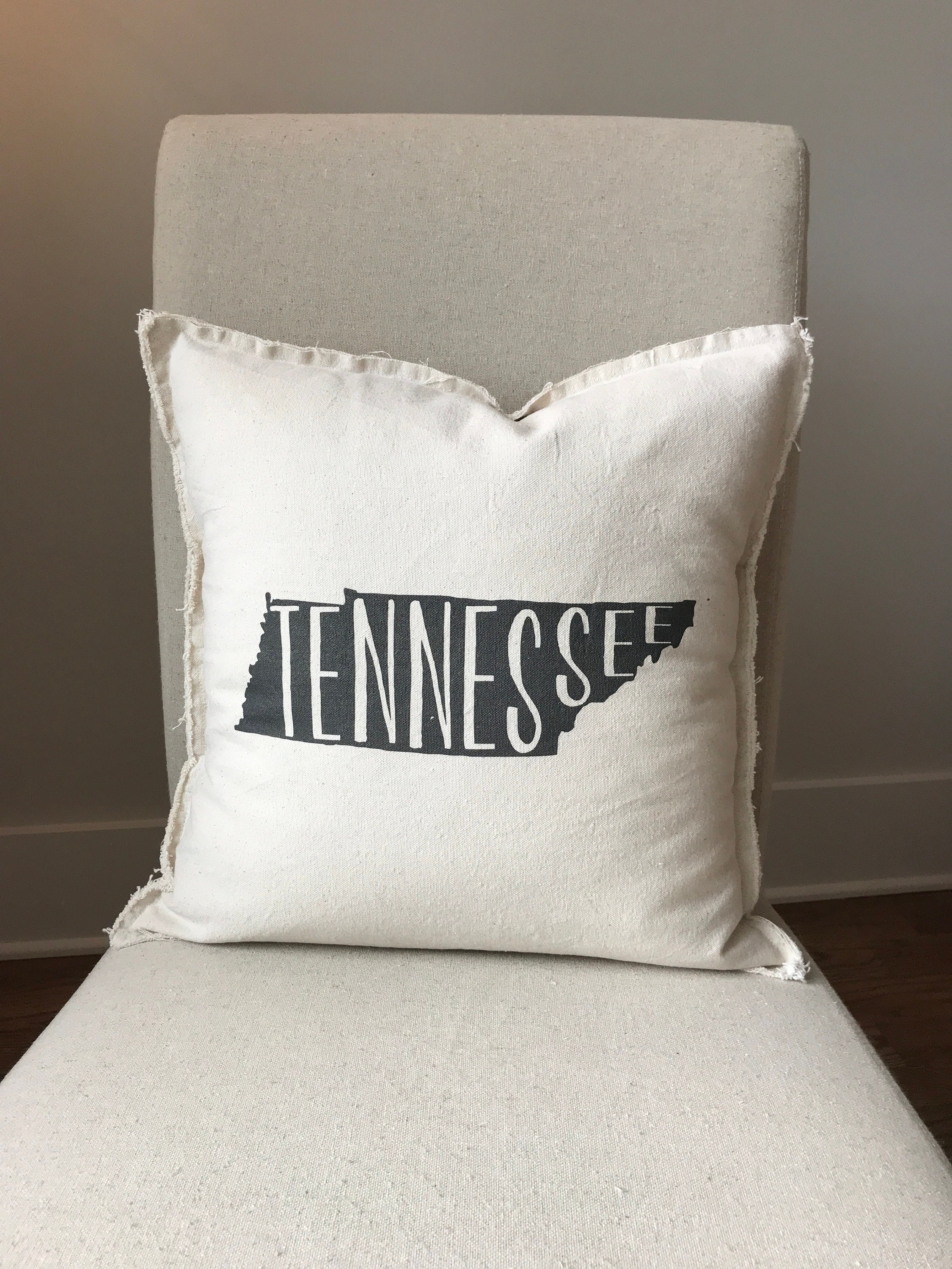 Tennessee Silhouette - State Outline - Natural Canvas Pillow - Etsy