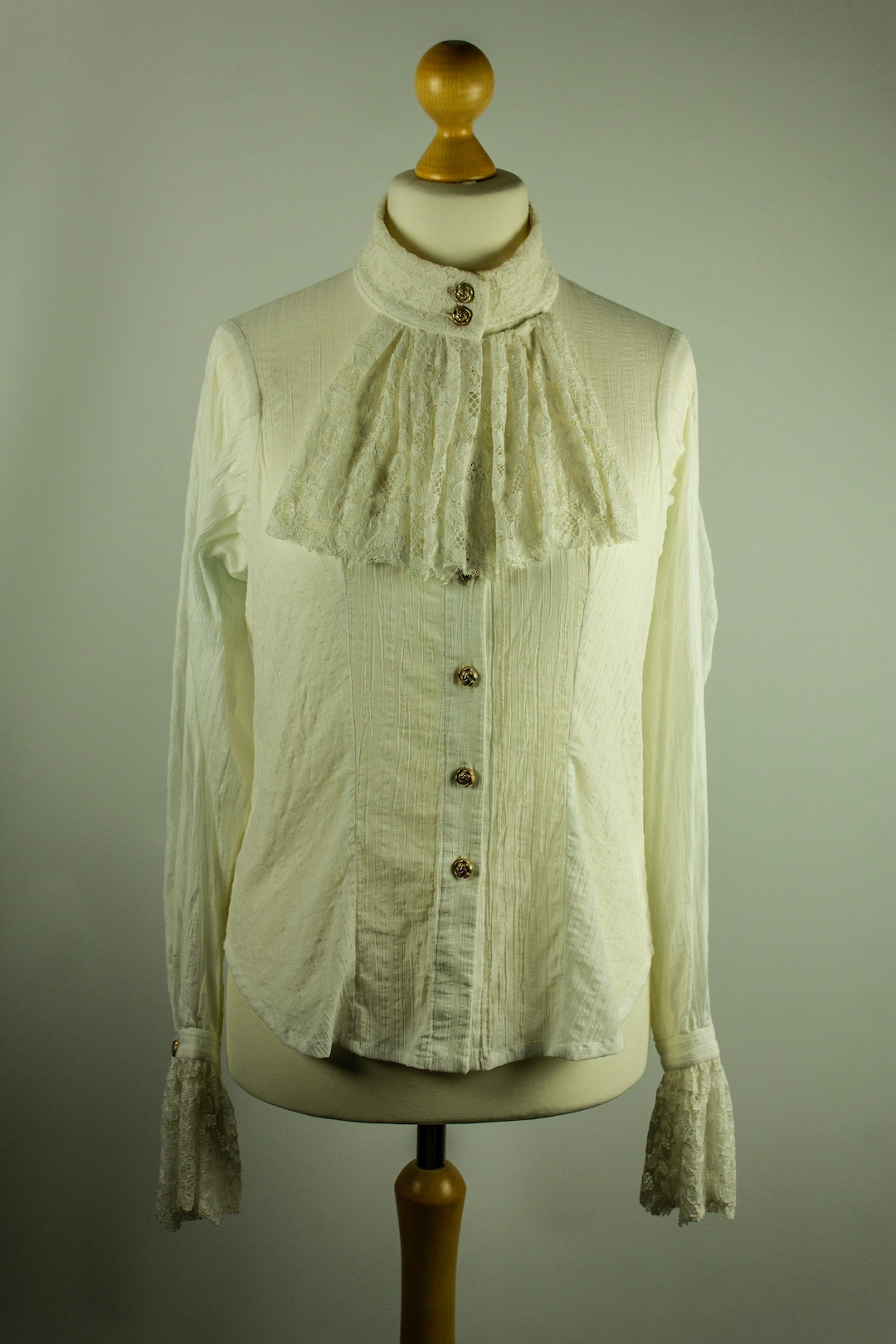 Frilly Shirt Blouse With Lace Collar & Cuffs, Custom Made, LARP ...