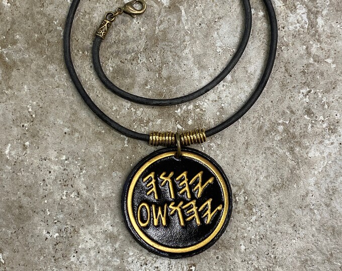 Leather Necklace PALEO HEBREW Name Father and Son YHWH - Yahusha ...