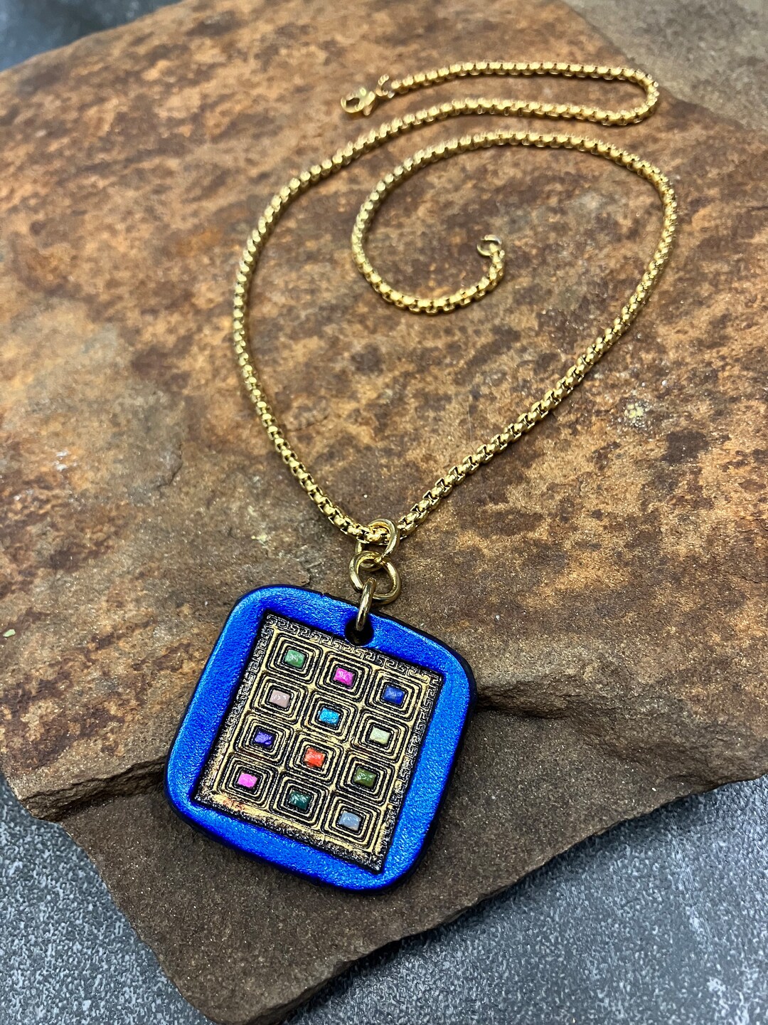 Breastplate Necklace, 12 Tribes Israel Ephod Cut, Tooled, Painted ...