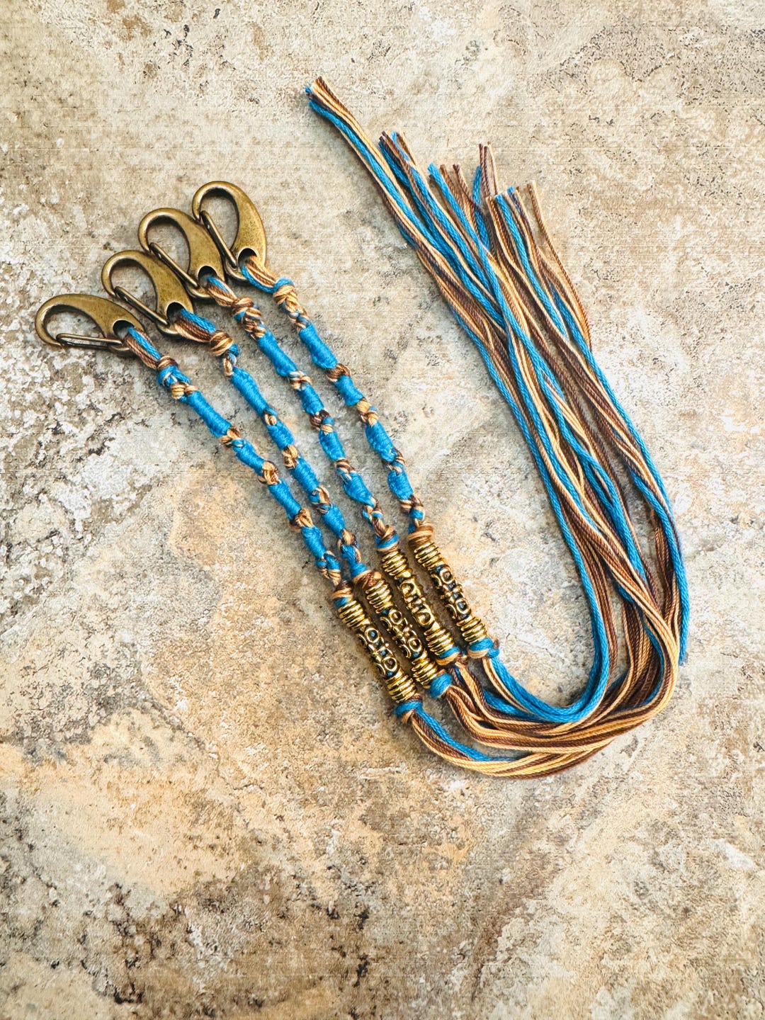 Torah Tzitzits With Clips, Hand Made Set of 4 With Unique Beads That ...