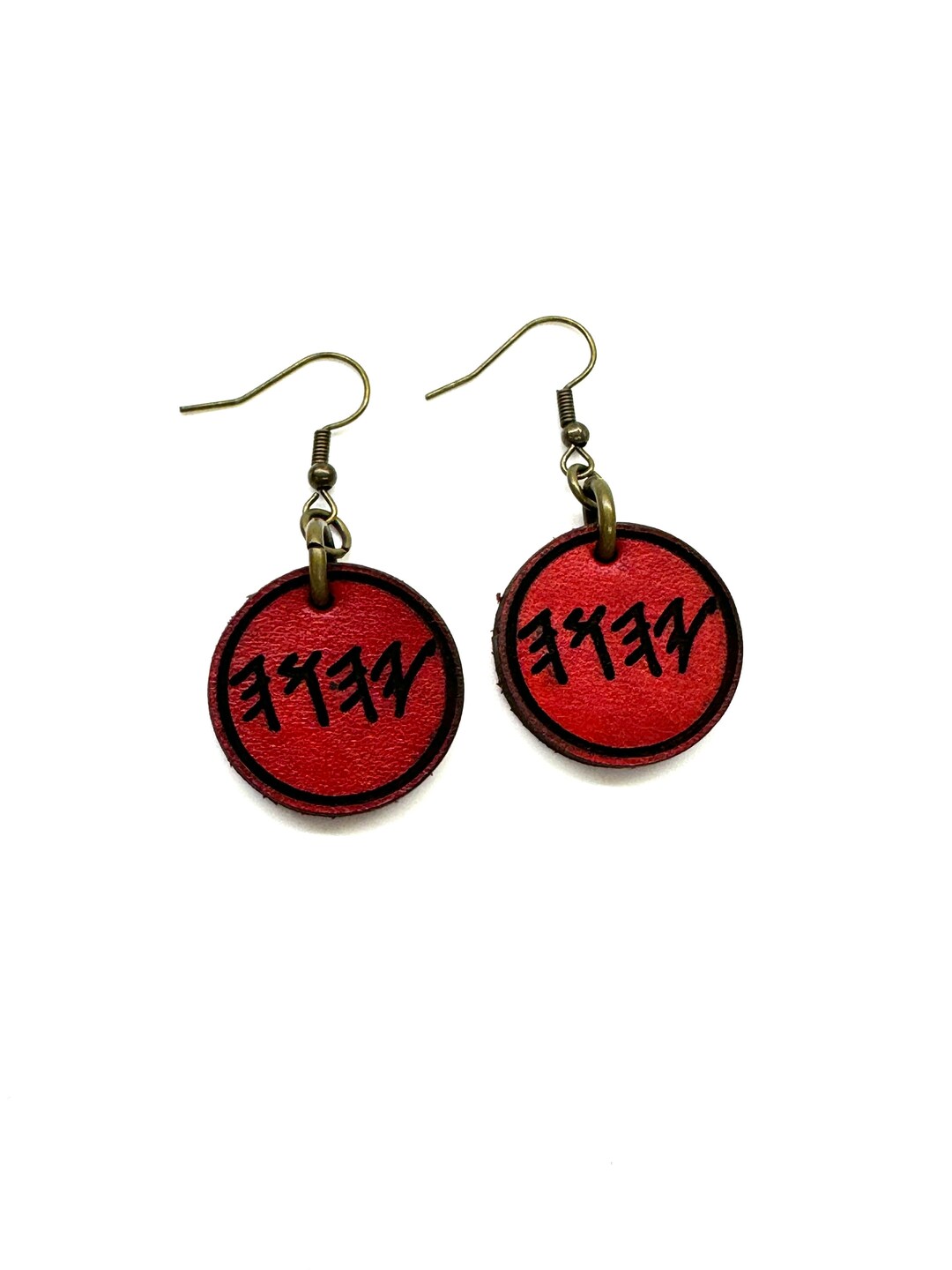 YHWH Earrings, Small Red Paleo Hebrew YHWH Earrings - Etsy