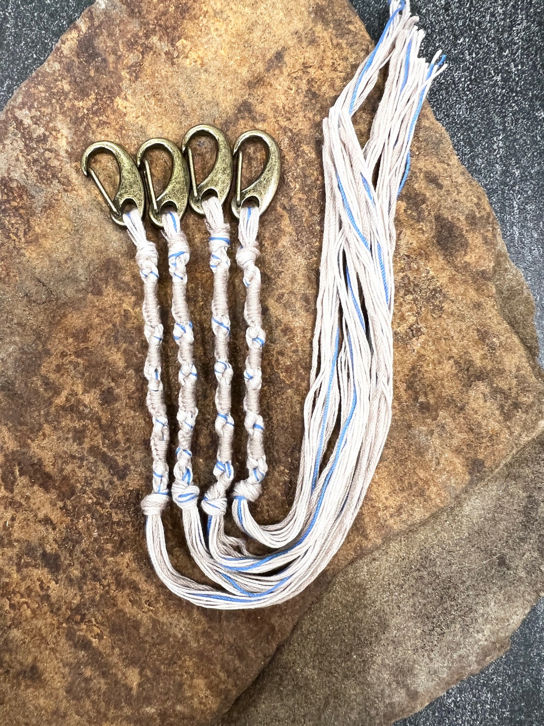 Tan TZITZIT With CLIP 4 Pc Tans and Medium Blue Tzitzits YHWH - Etsy