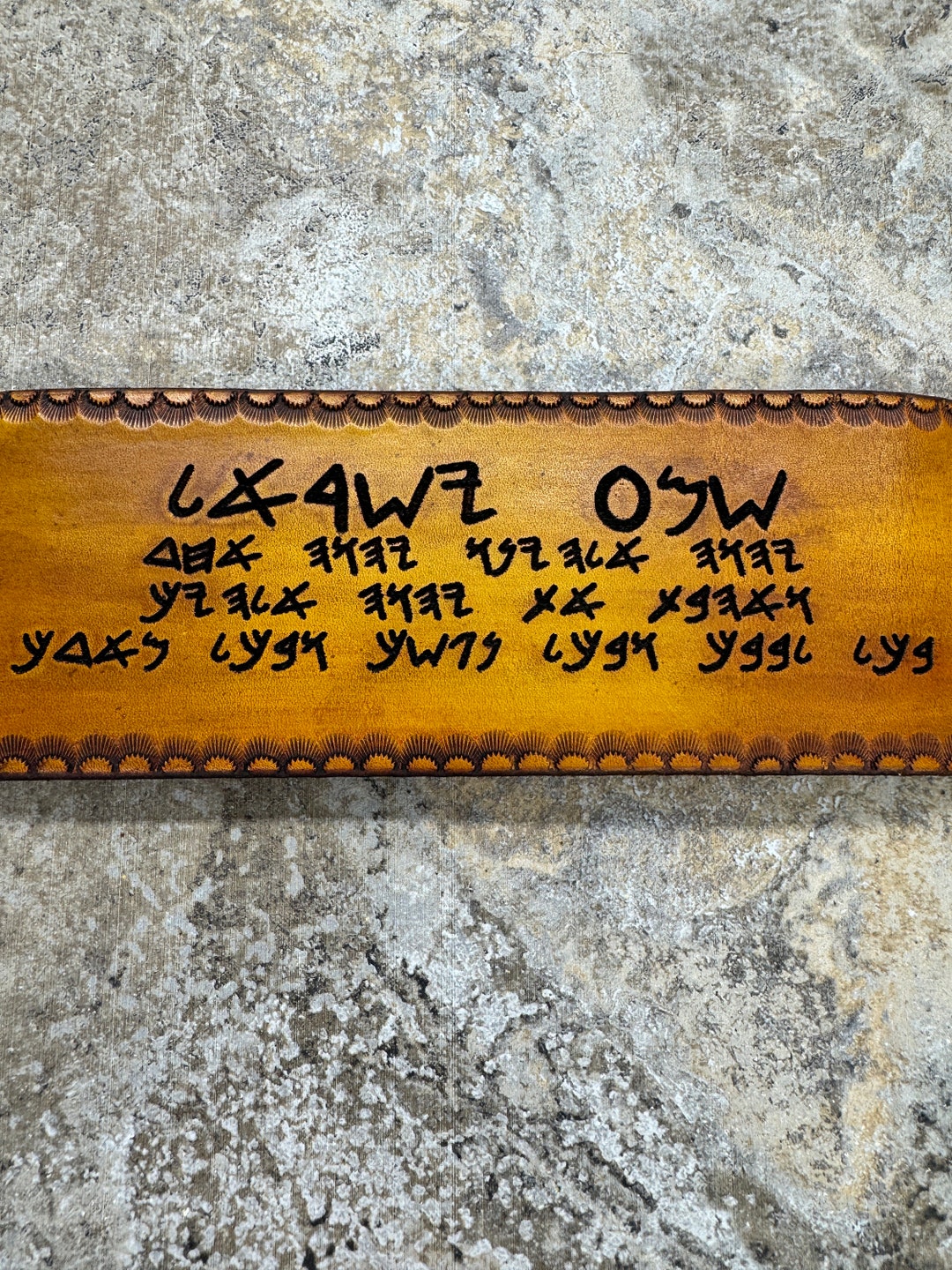 Size Large Paleo Hebrew Shema Leather Cuff Bracelet, SEE LISTING for ...