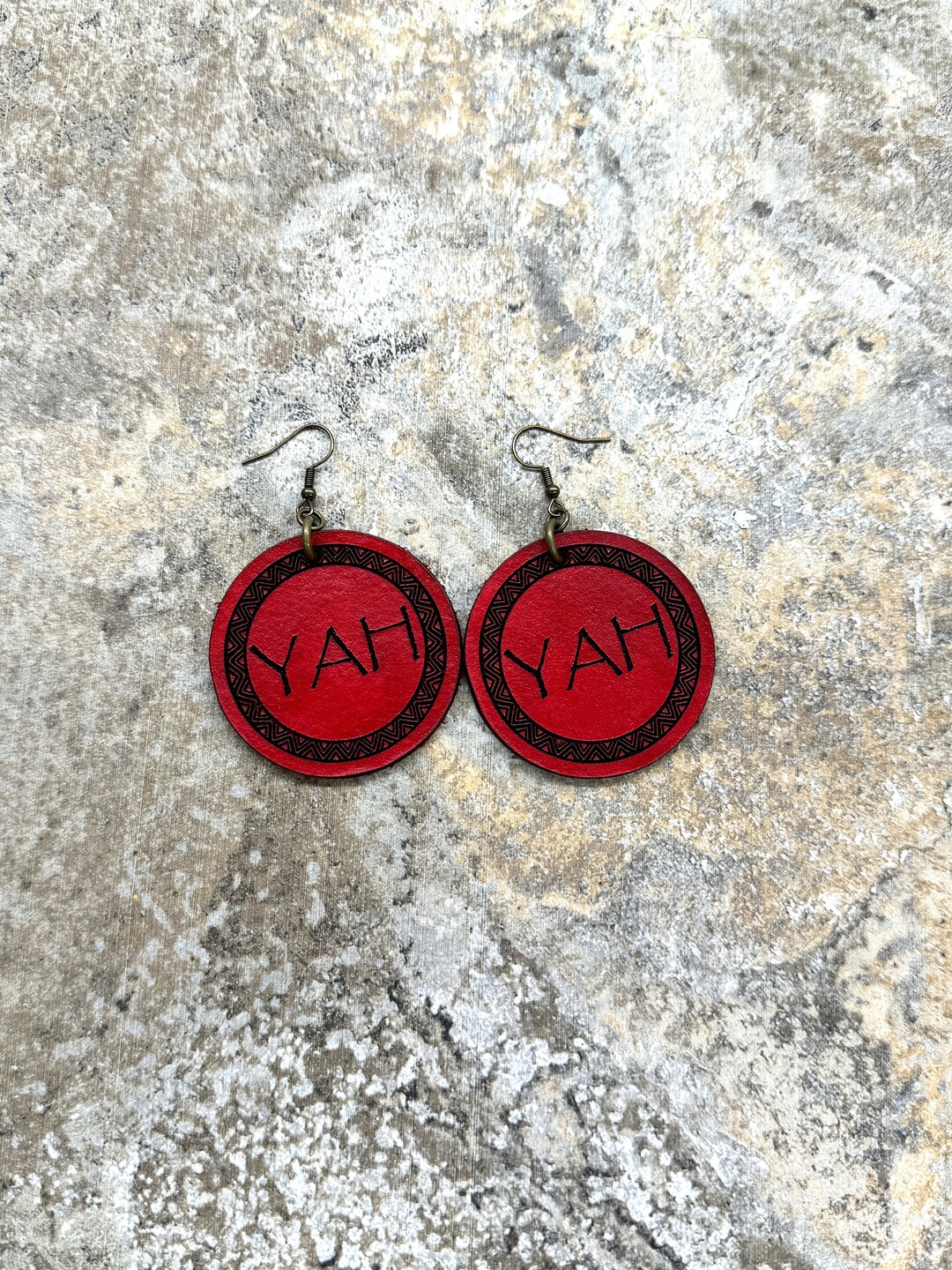 Red YAH Earrings 2 Inch Pendant, Name of YHWH - Etsy