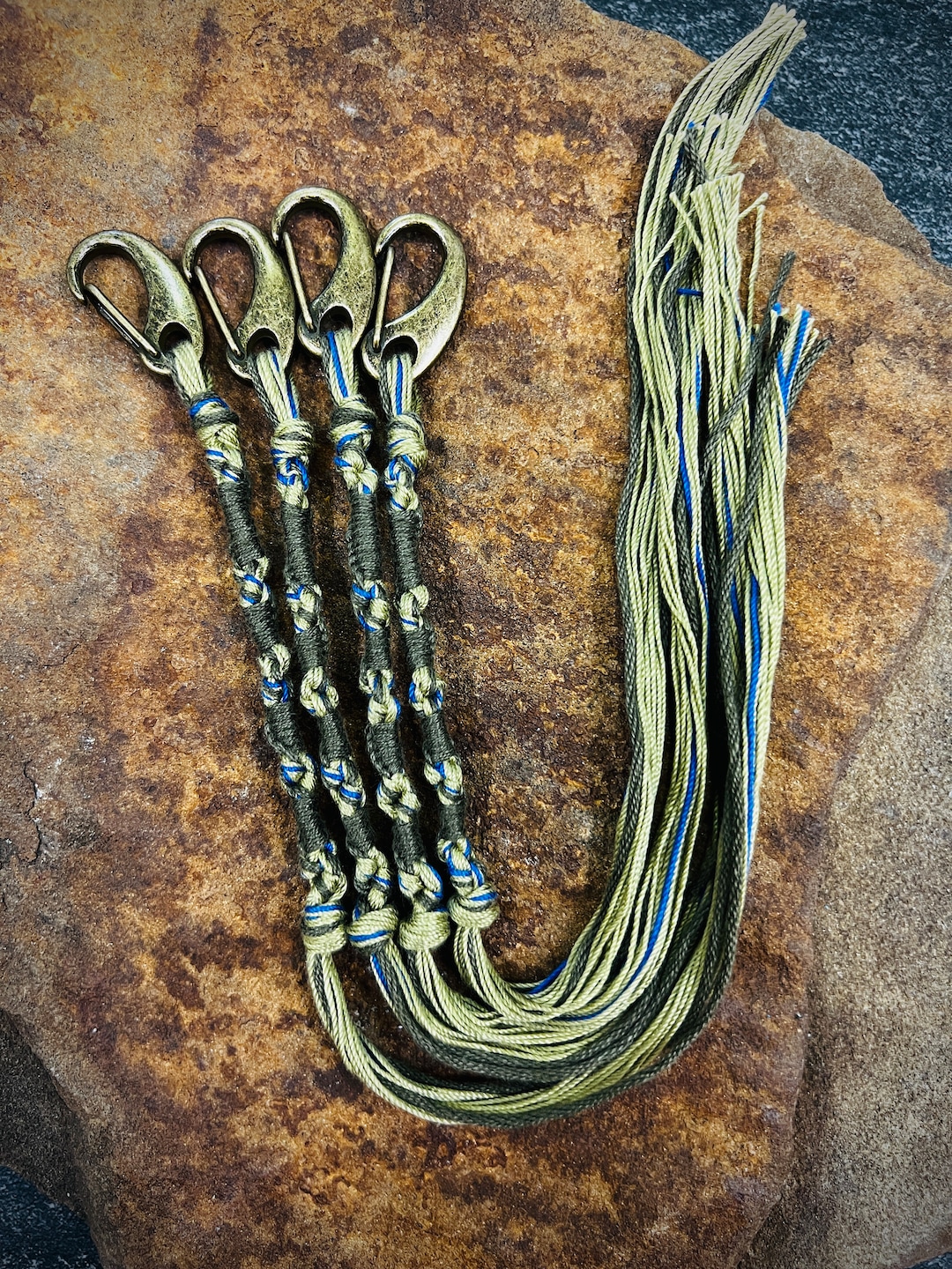 Tzitzits With Clips, Olive Green and Drab With Hidden Blue Tzitzit With ...