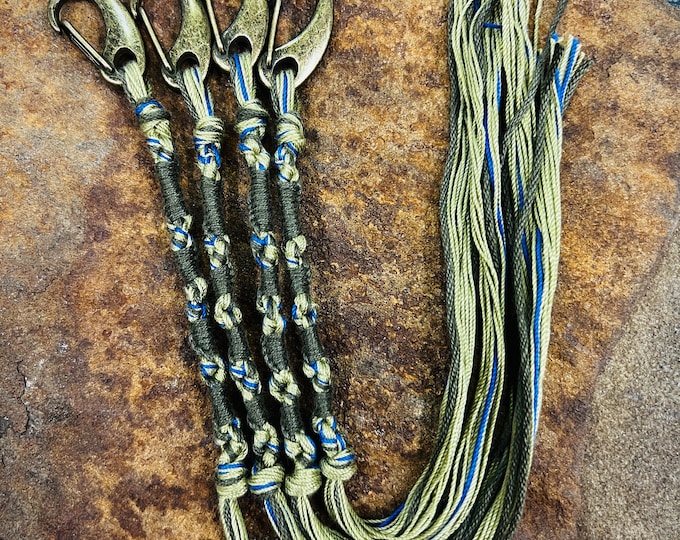 Tzitzits With Clips, Olive Green and Drab With Hidden Blue Tzitzit With ...