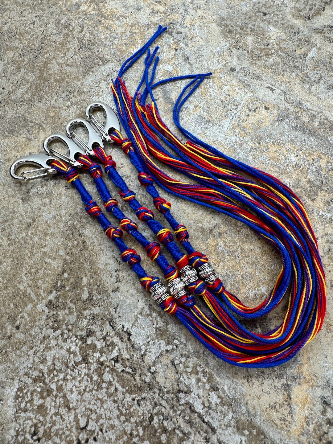 Tabernacle Tzitzit With Clips Beaded 4 Pc Set, Red Gold (yellow) Purple ...