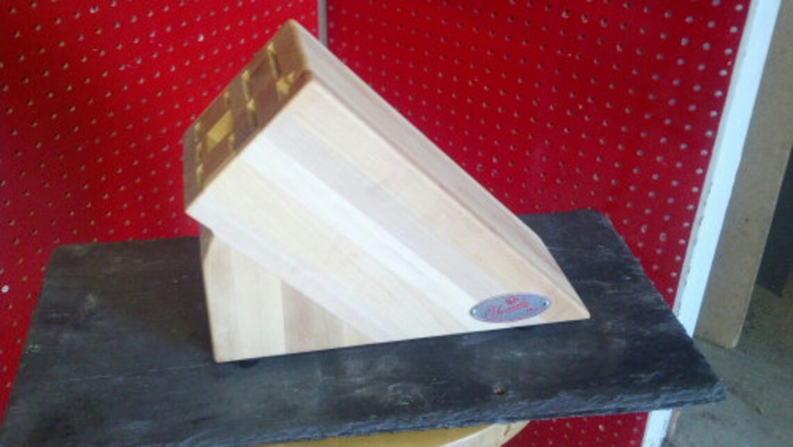 Vintage Birch Knife Block MADE IN USA by Jerry Abrams - Etsy