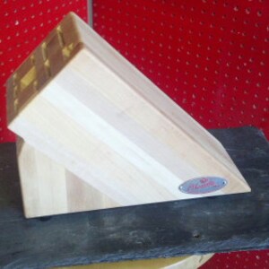 Vintage Birch Knife Block MADE IN USA by Jerry Abrams Fernanda Mfg ...