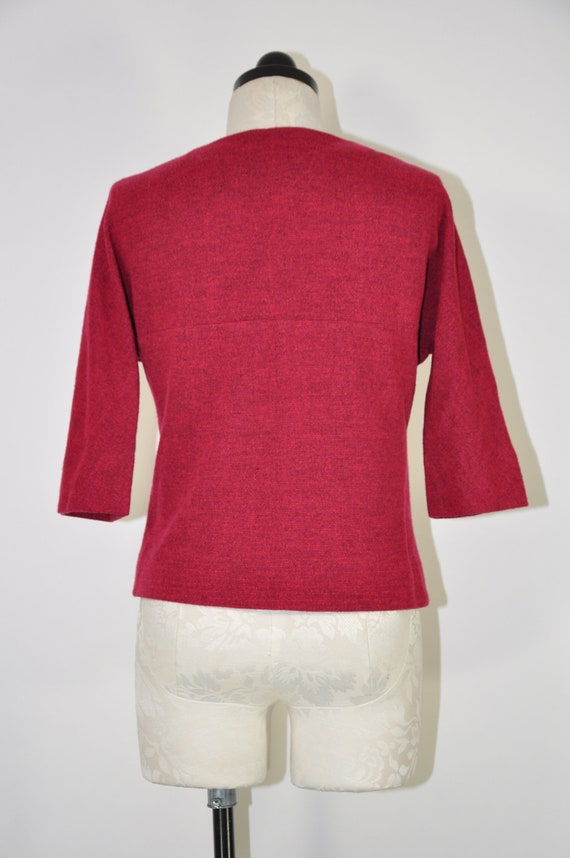 50s raspberry pink wool suit / magenta pencil skirt s… - Gem