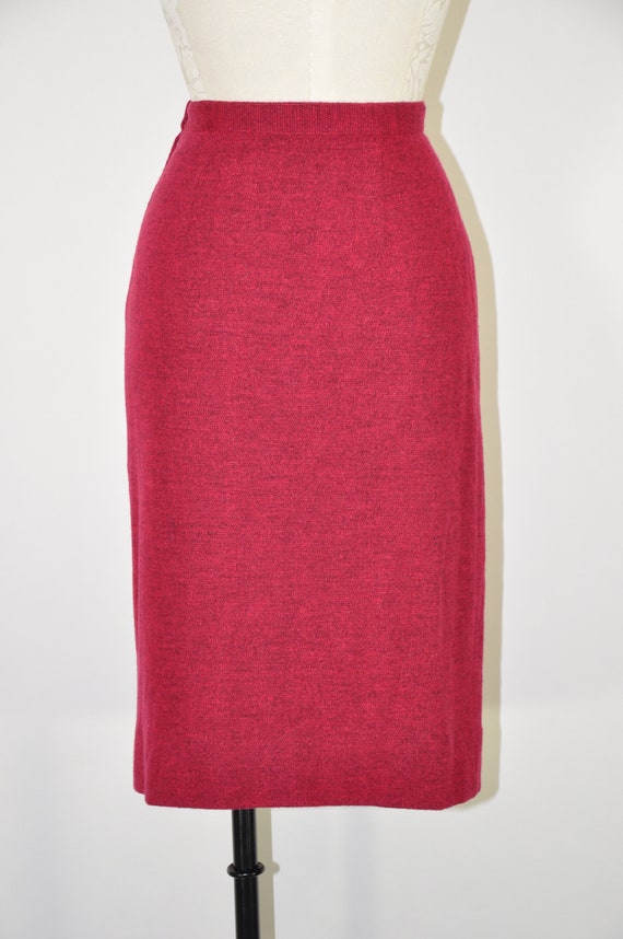 50s raspberry pink wool suit / magenta pencil skirt s… - Gem