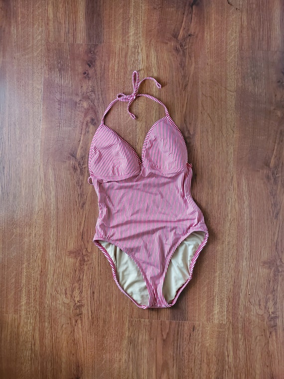 Y2K backless bathing suit / 2000s one piece strappy s… - Gem