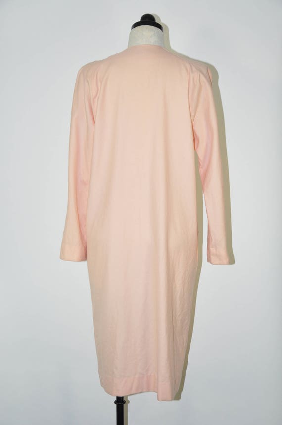 80s peach minimalist dress / 1980s pale pink shirtdre… - Gem