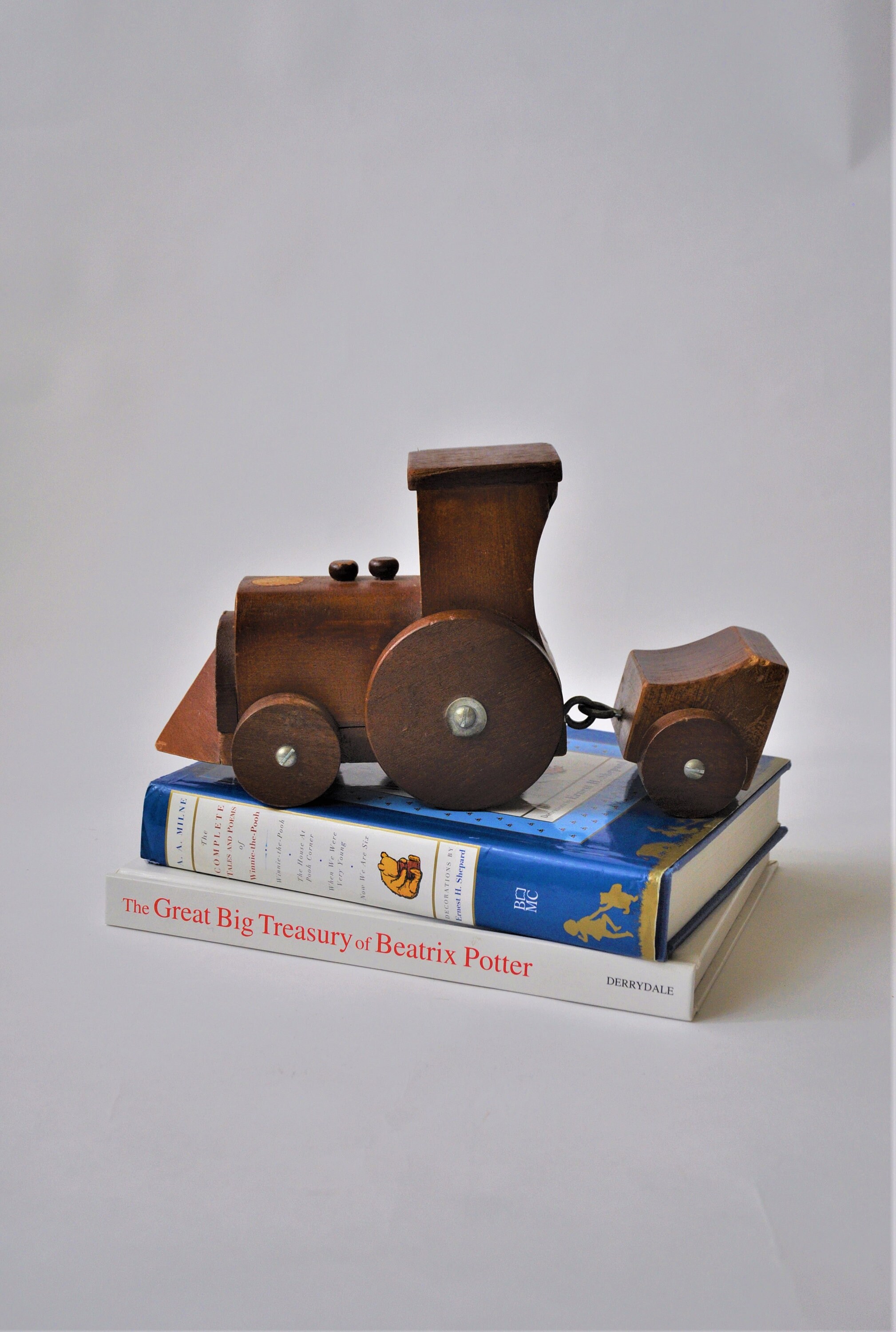 70s wooden train toy 1970s model locomotive vintage wood steam engine ...