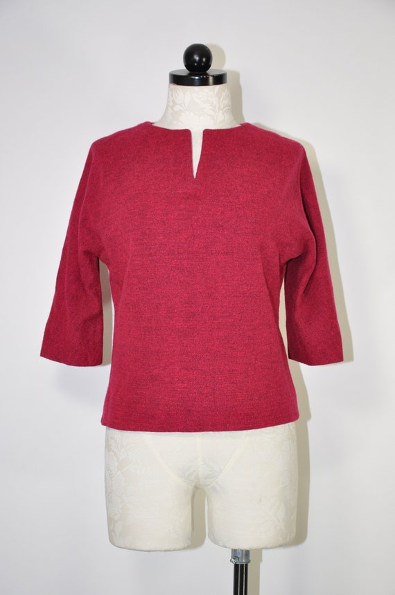 50s raspberry pink wool suit / magenta pencil skirt s… - Gem