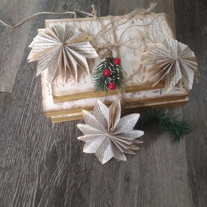 Vintage Book Page Ornaments, Christmas Decor, Book Themed Party Decor ...