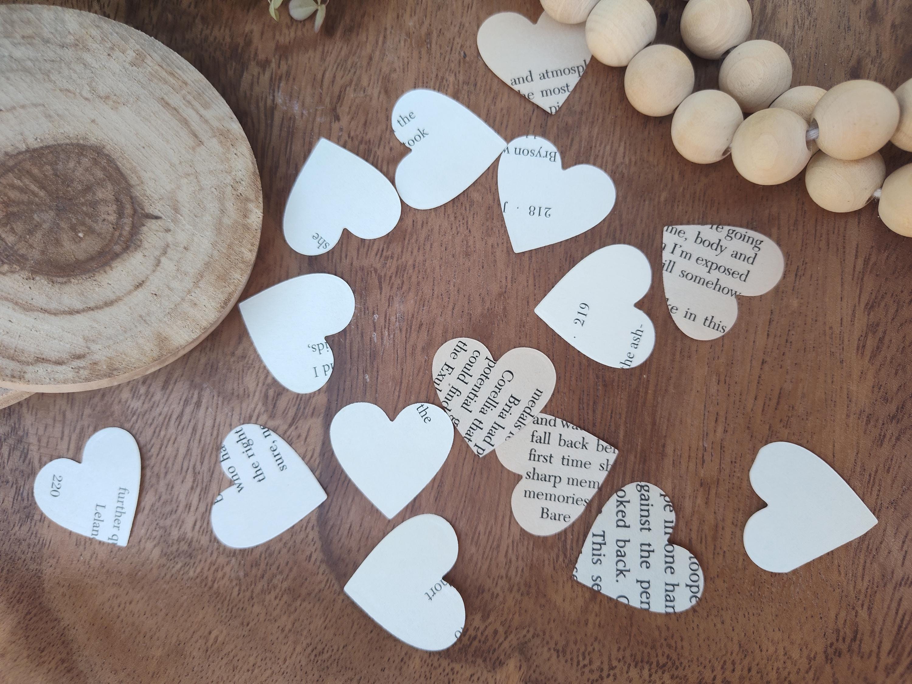 Vintage Book Page Heart Confetti, Book Themed Wedding, Literary Wedding ...