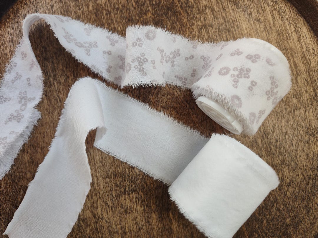 Cotton Ribbon, Hand Torn Ribbon, Frayed Edge Ribbon, Gift Wrapping ...